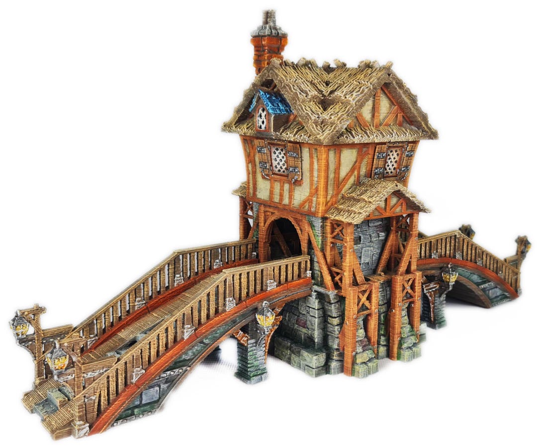Medieval Town Scenery Building - Toll Bridge - PLA for Oldworld ...