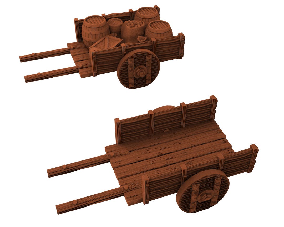 Medieval Town Scenery Building - X2 Carts - PLA for Oldworld, Dungeon ...
