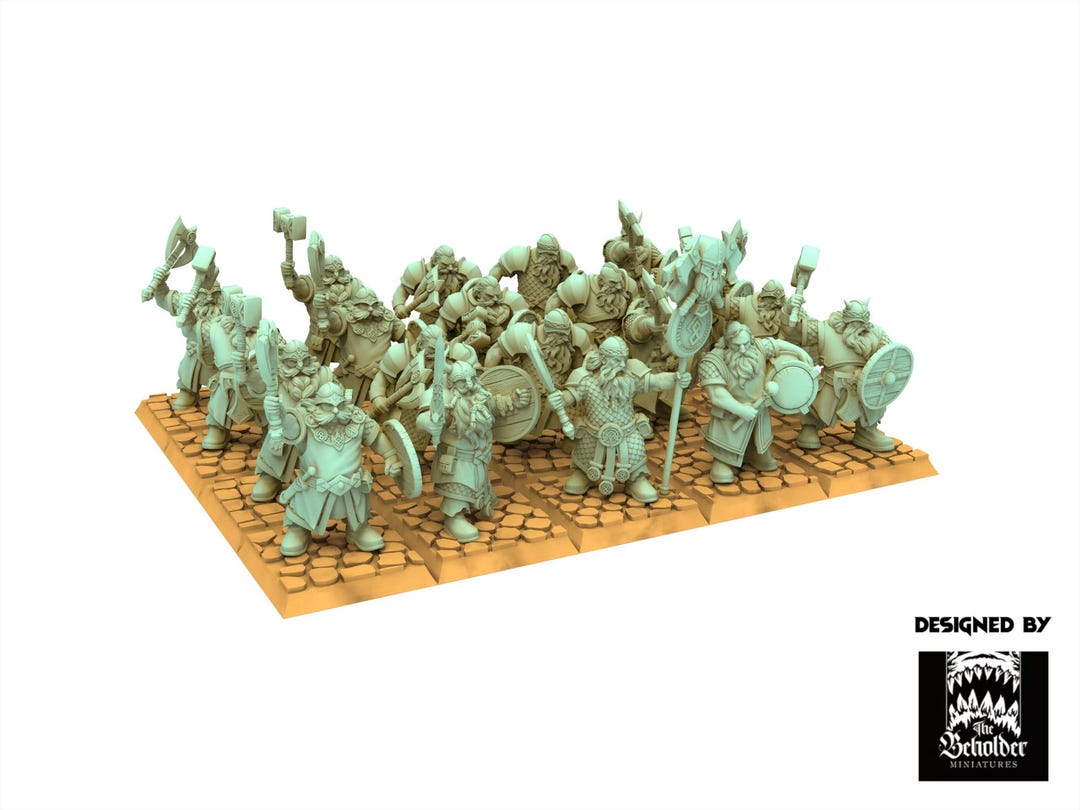Dwarves - Warrior - Dwarven Kingdoms - the Beholder Miniatures - Etsy