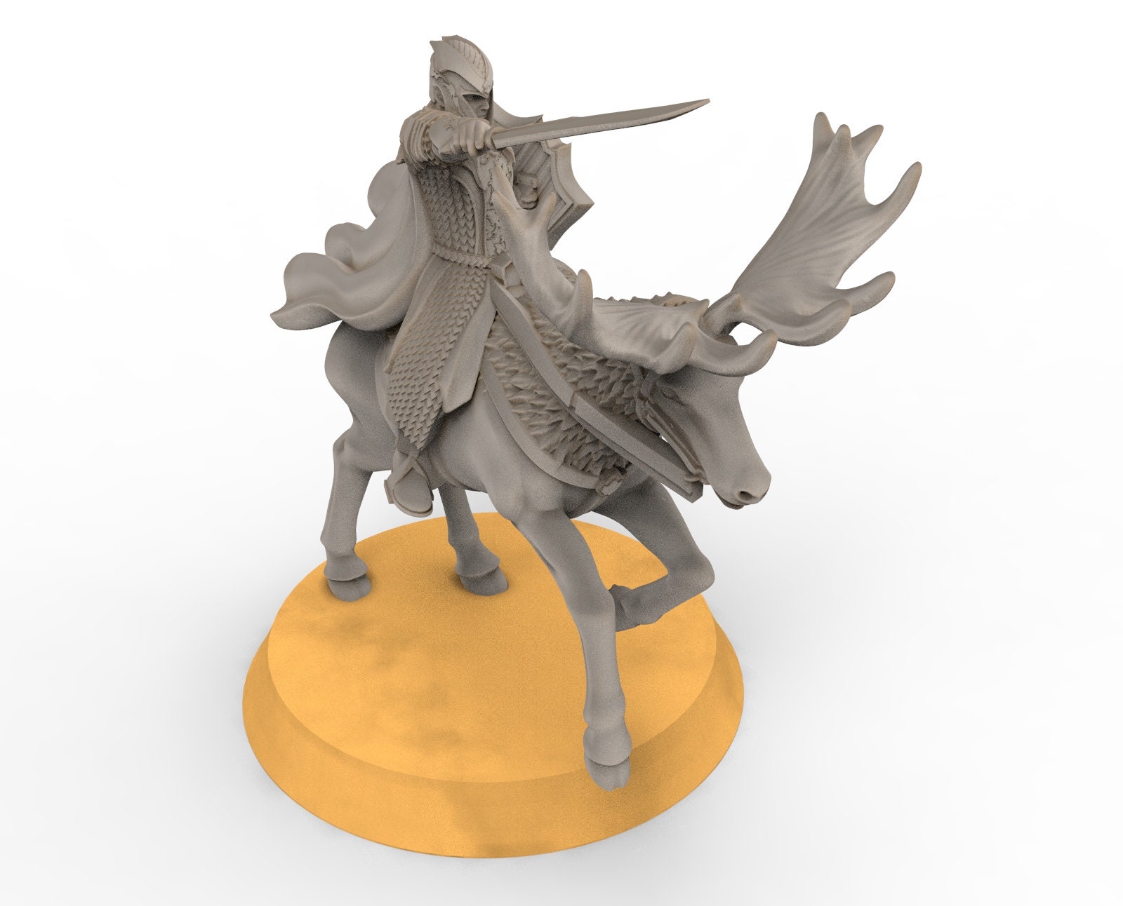 Darkwood Armoured Wood Elves on Elk Middle Rings Miniatures - Etsy