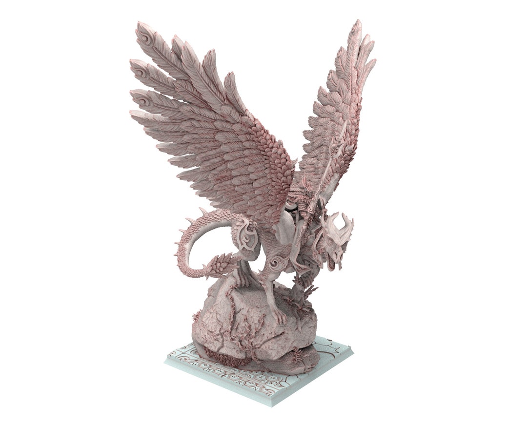 Hight Elves 28mm Lord on Dragon Highborn, Fantasy Elves, Insular ...