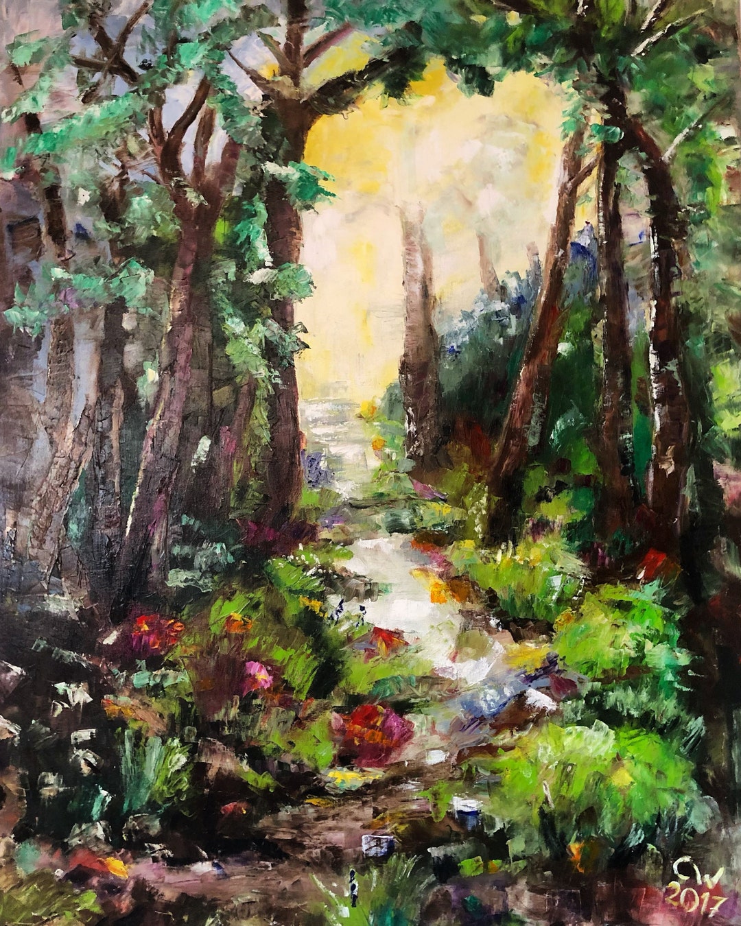 Original Oil Painting path Into the Light - Etsy