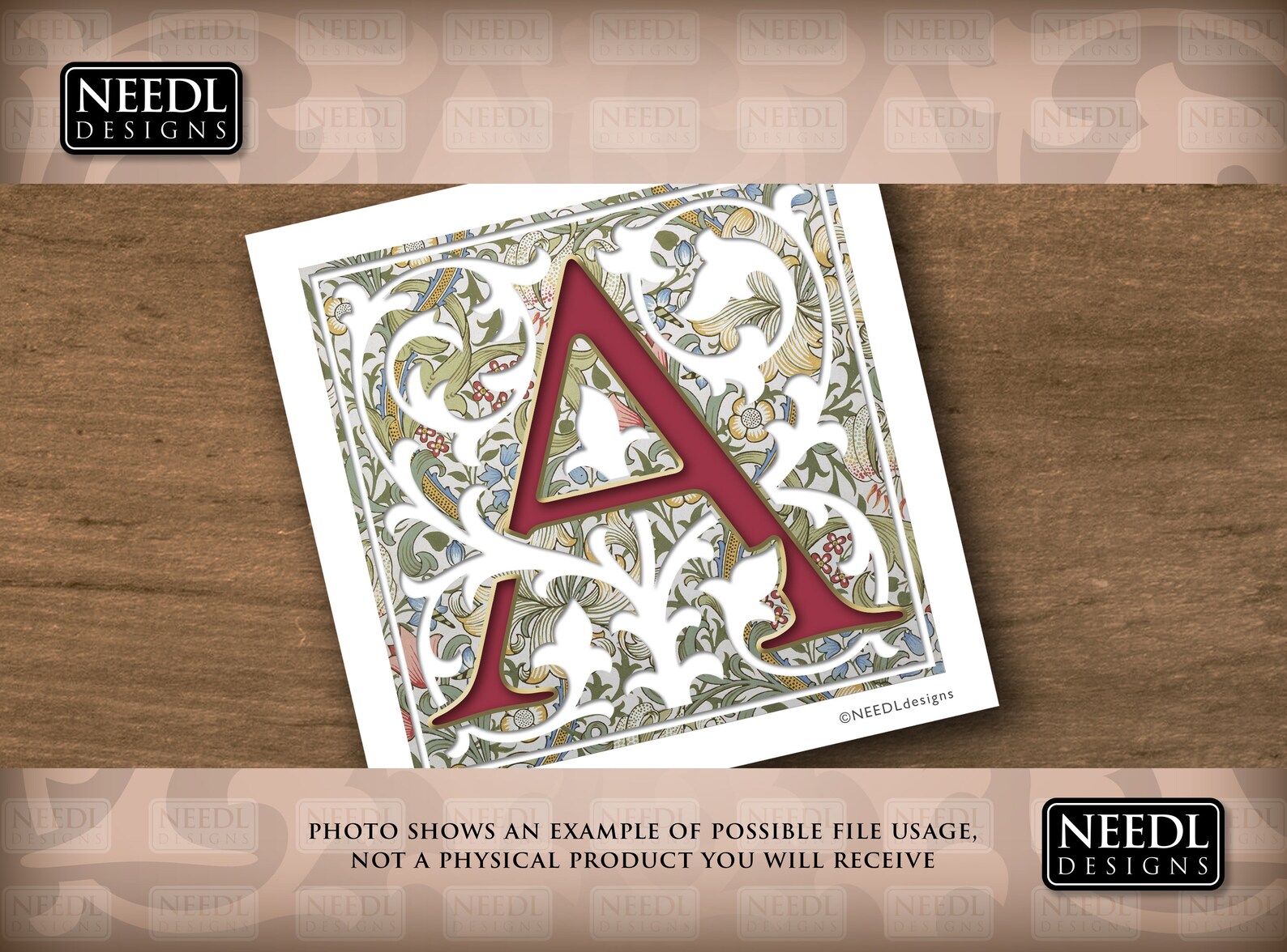 William Morris Style Letter A Cut File Monogram Initial - Etsy