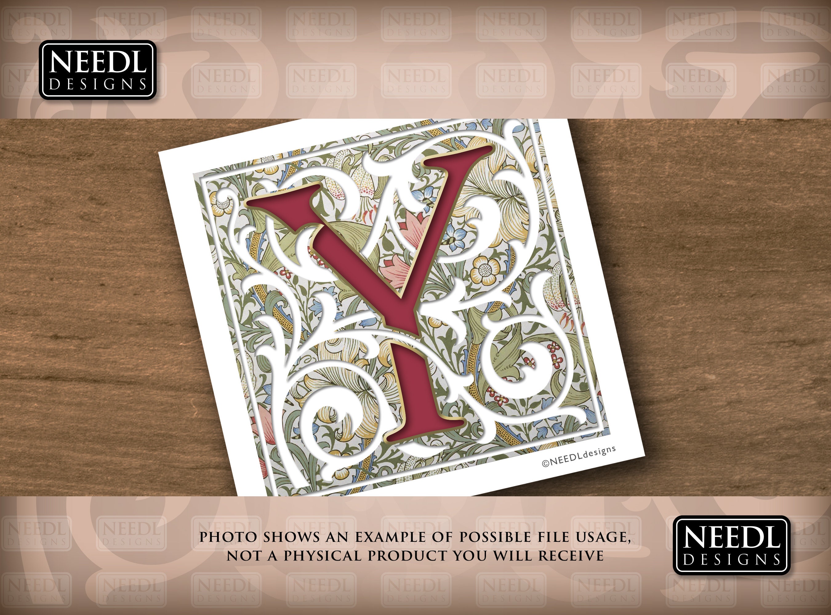 William Morris Style Letter Y Cut File Monogram Initial - Etsy