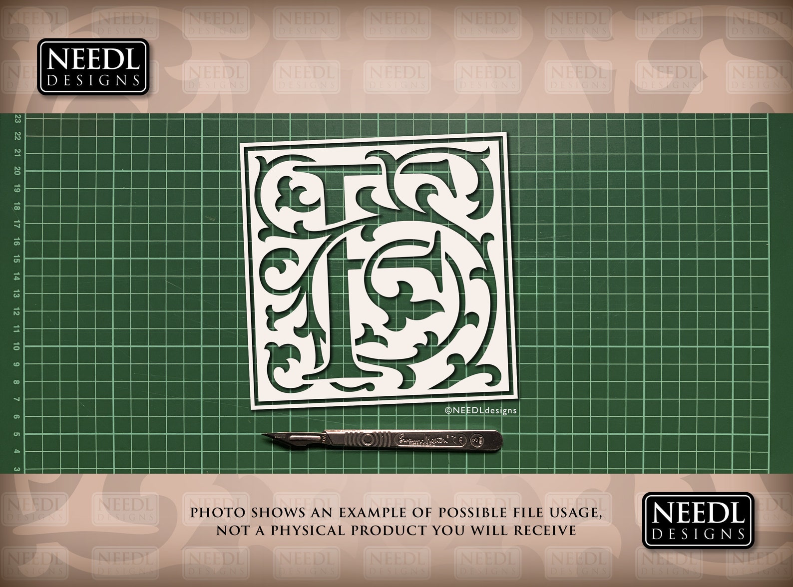 William Morris Style Letter F Cut File Monogram Initial - Etsy