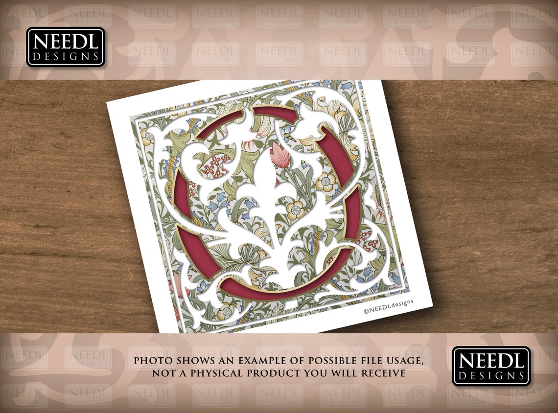 William Morris Style Letter O Cut File Monogram Initial - Etsy