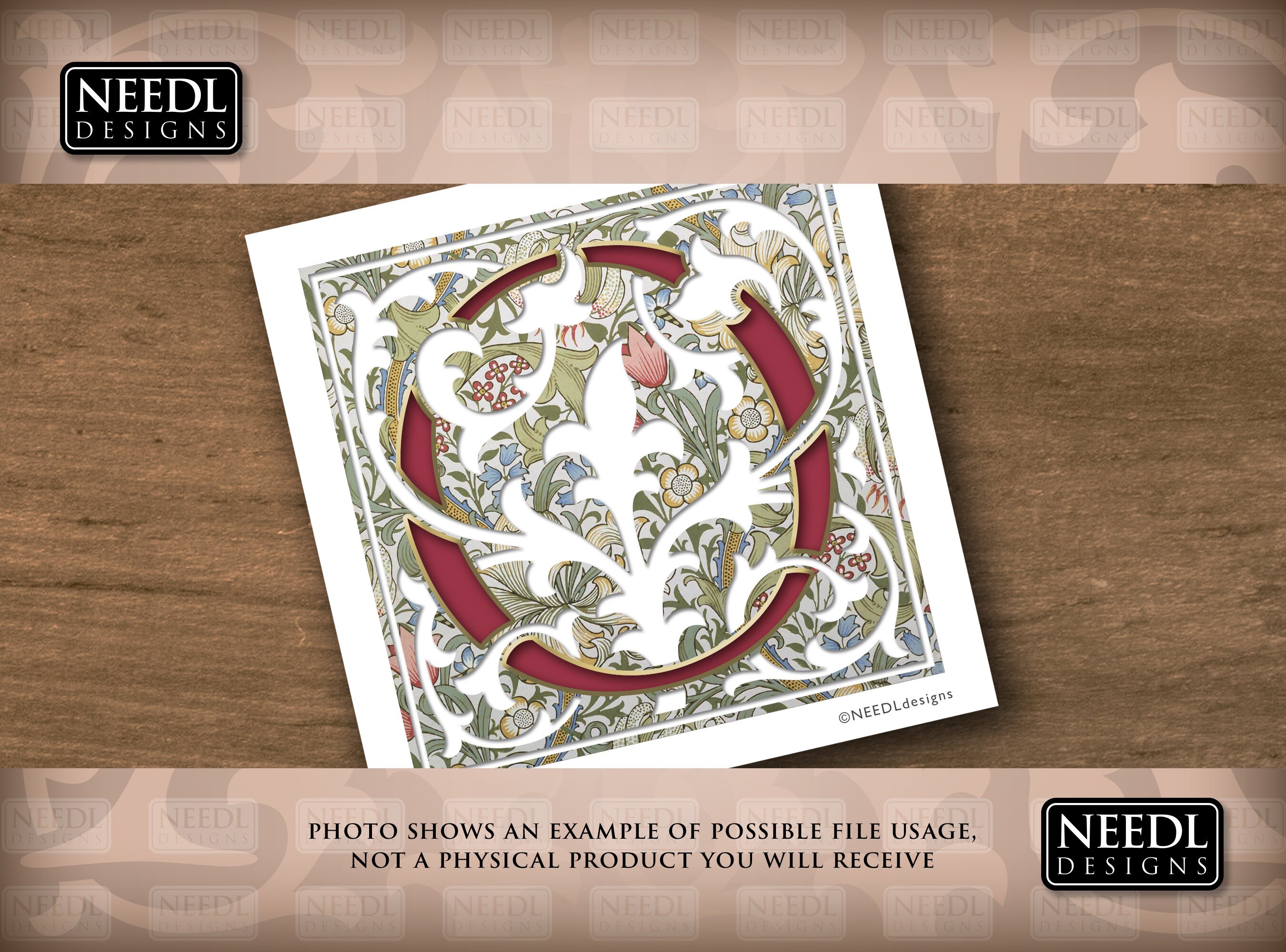 William Morris Style Letter O Cut File Monogram Initial - Etsy