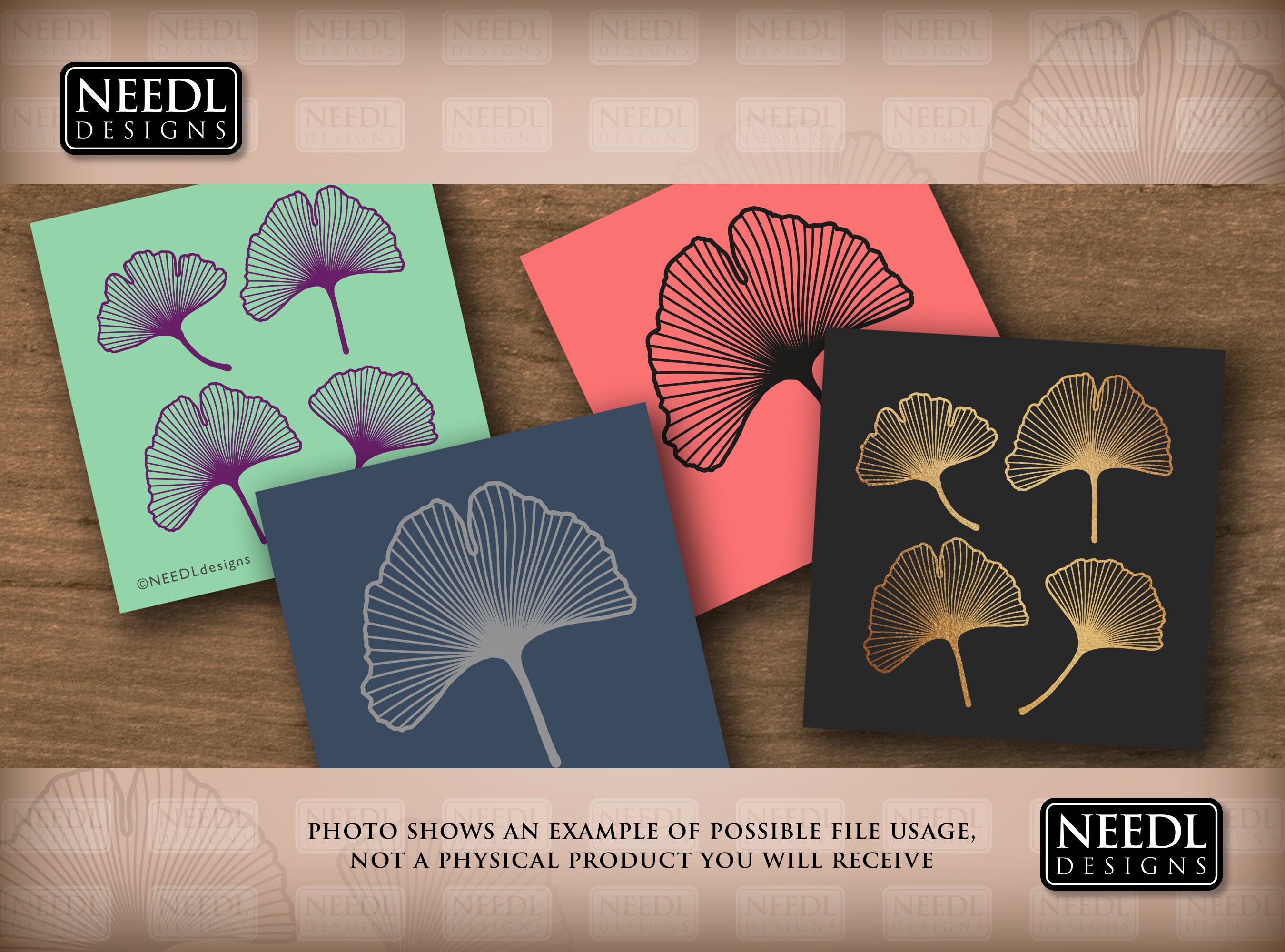 Ginkgo (gingko) Digital Cut File | Floral Leaf Stencil Vectored Art ...