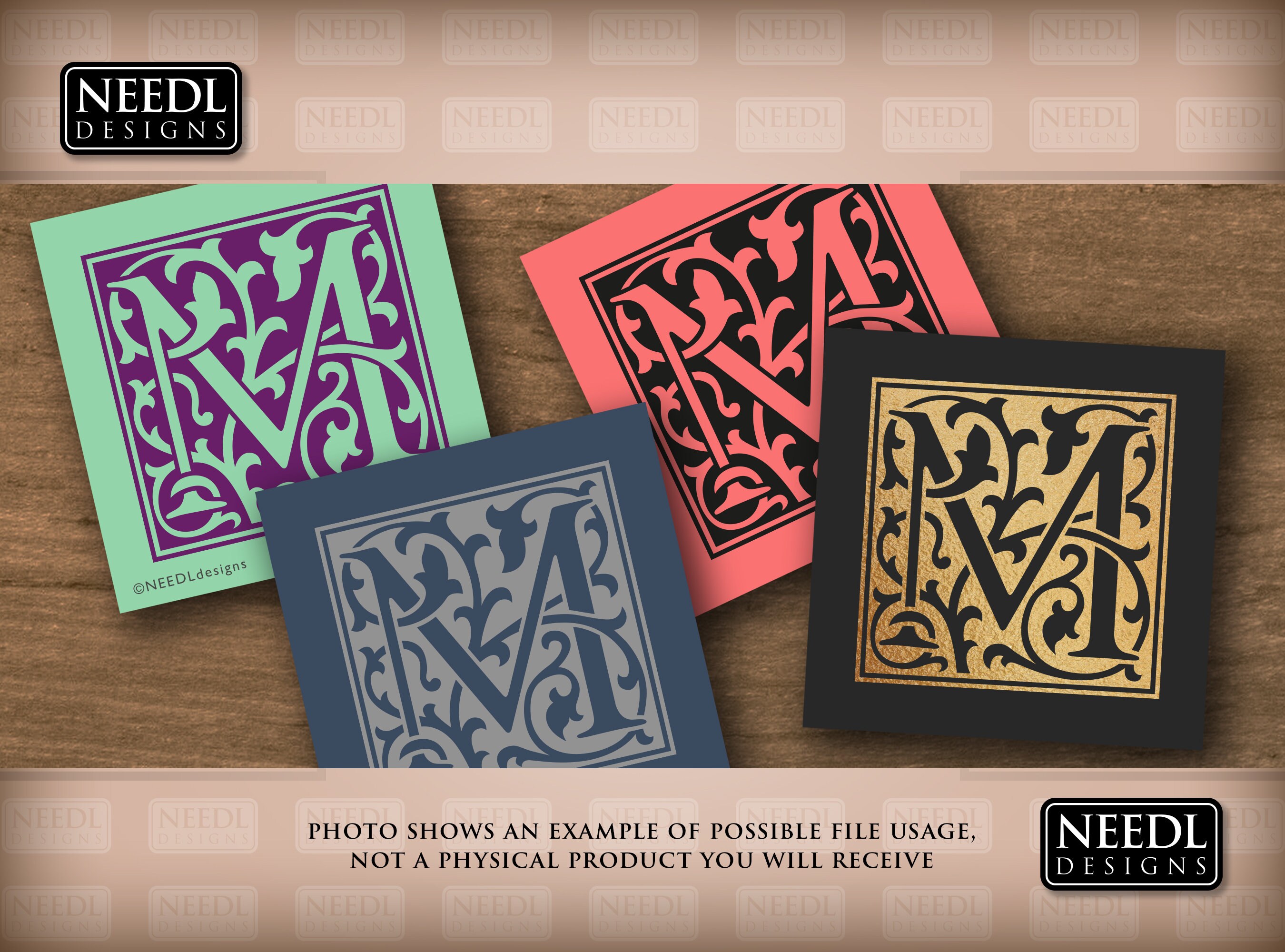 William Morris Style Letter M Cut File Monogram Initial - Etsy UK