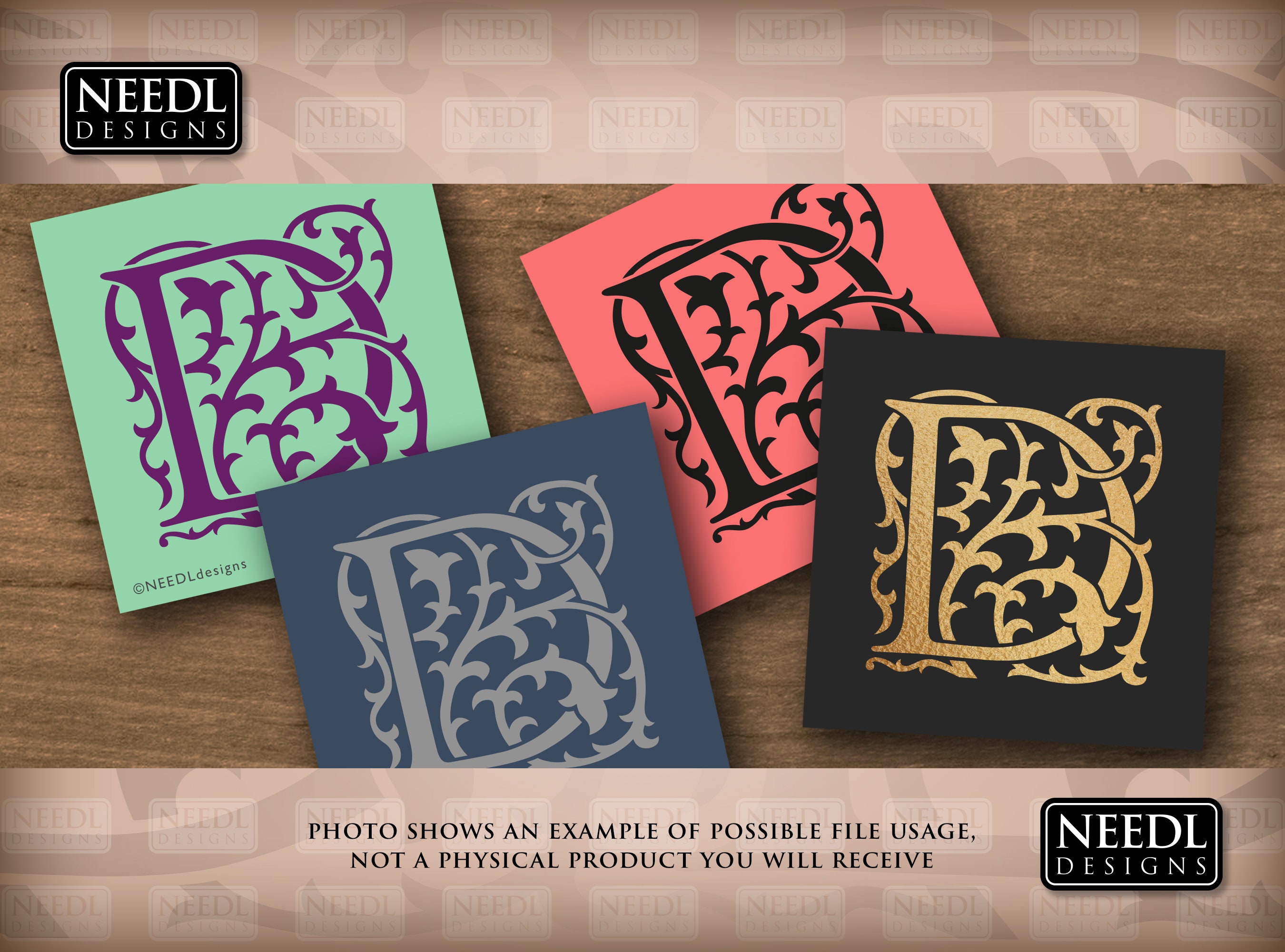 William Morris Style Alphabet Cut Files Monogram Initial Cricut ...