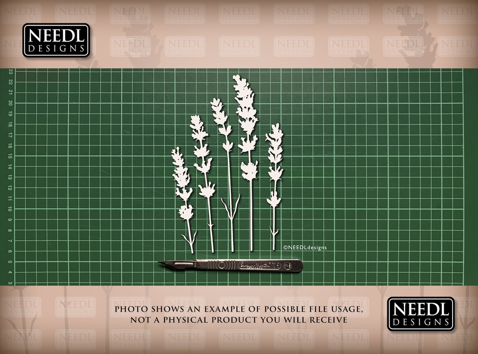 Lavender Digital Cut File Floral Flower Stencil Vectored Art Cricut ...