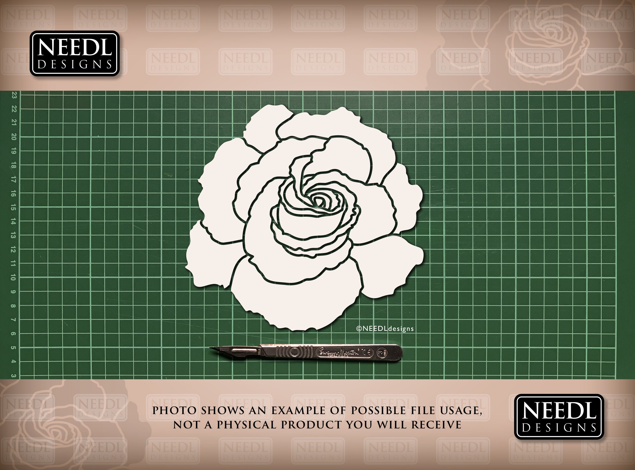 Rose Digital Cut Files Floral Flower Stencil Vectored Art - Etsy