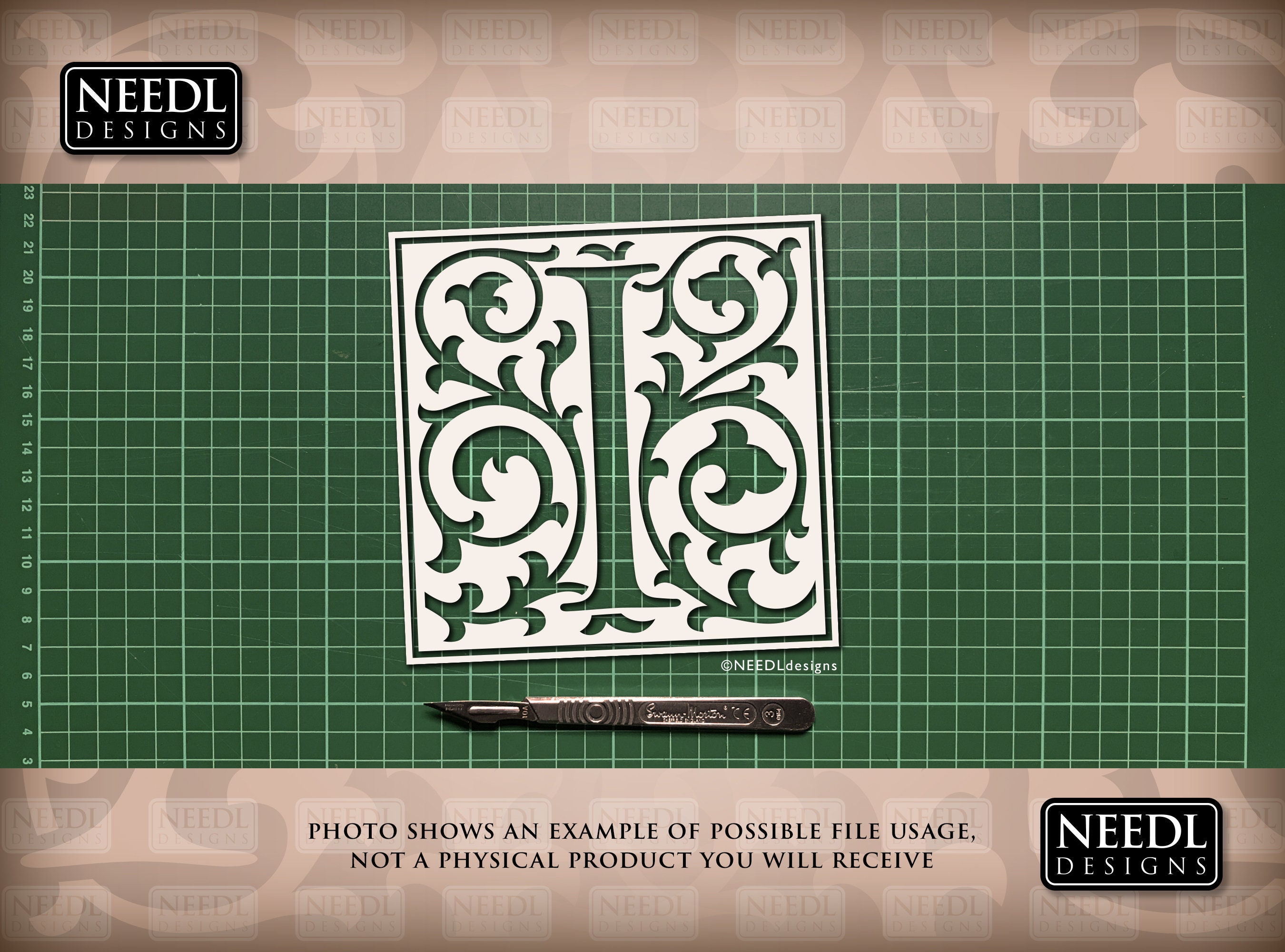 William Morris Style Letter I Cut File Monogram Initial - Etsy