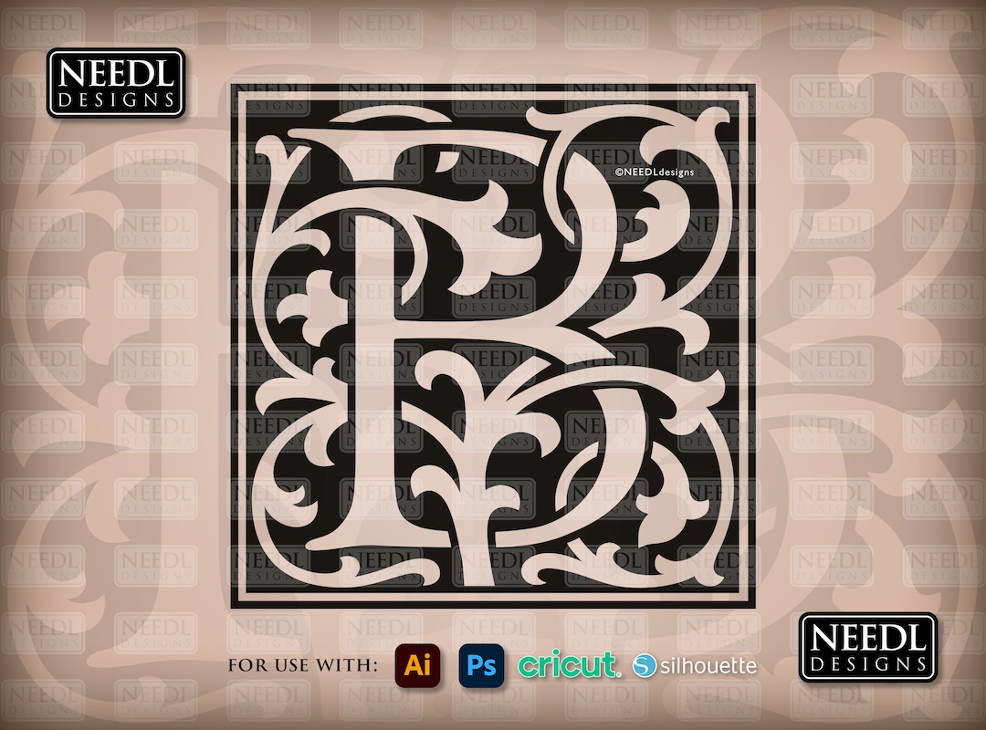 William Morris Style Letter B Cut File Monogram Initial - Etsy Australia