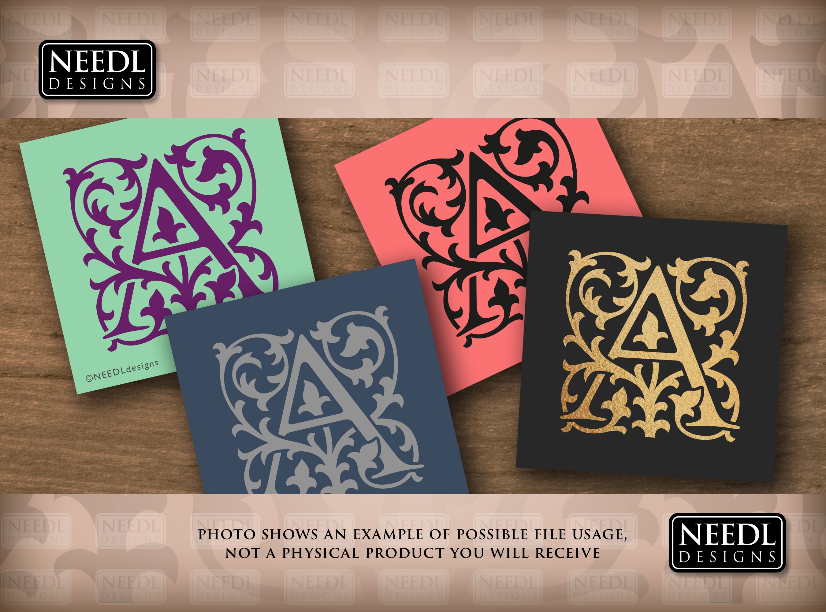 William Morris Style Letter A Cut File Monogram Initial Cricut ...