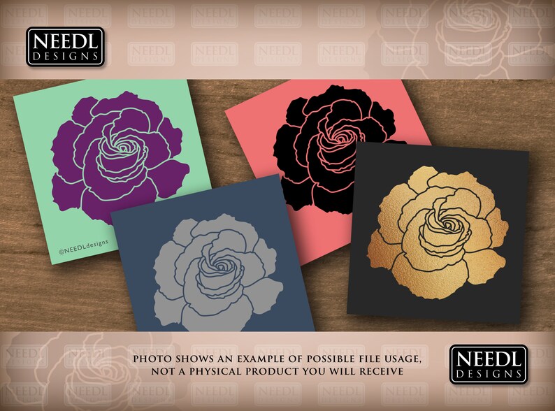 Rose Digital Cut Files Floral Flower Stencil Vectored Art - Etsy