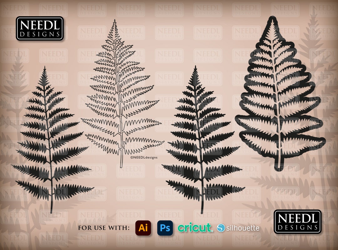 Fern1 Digital Cut File | Floral Leaf Botanical Stencil Vectored Art ...