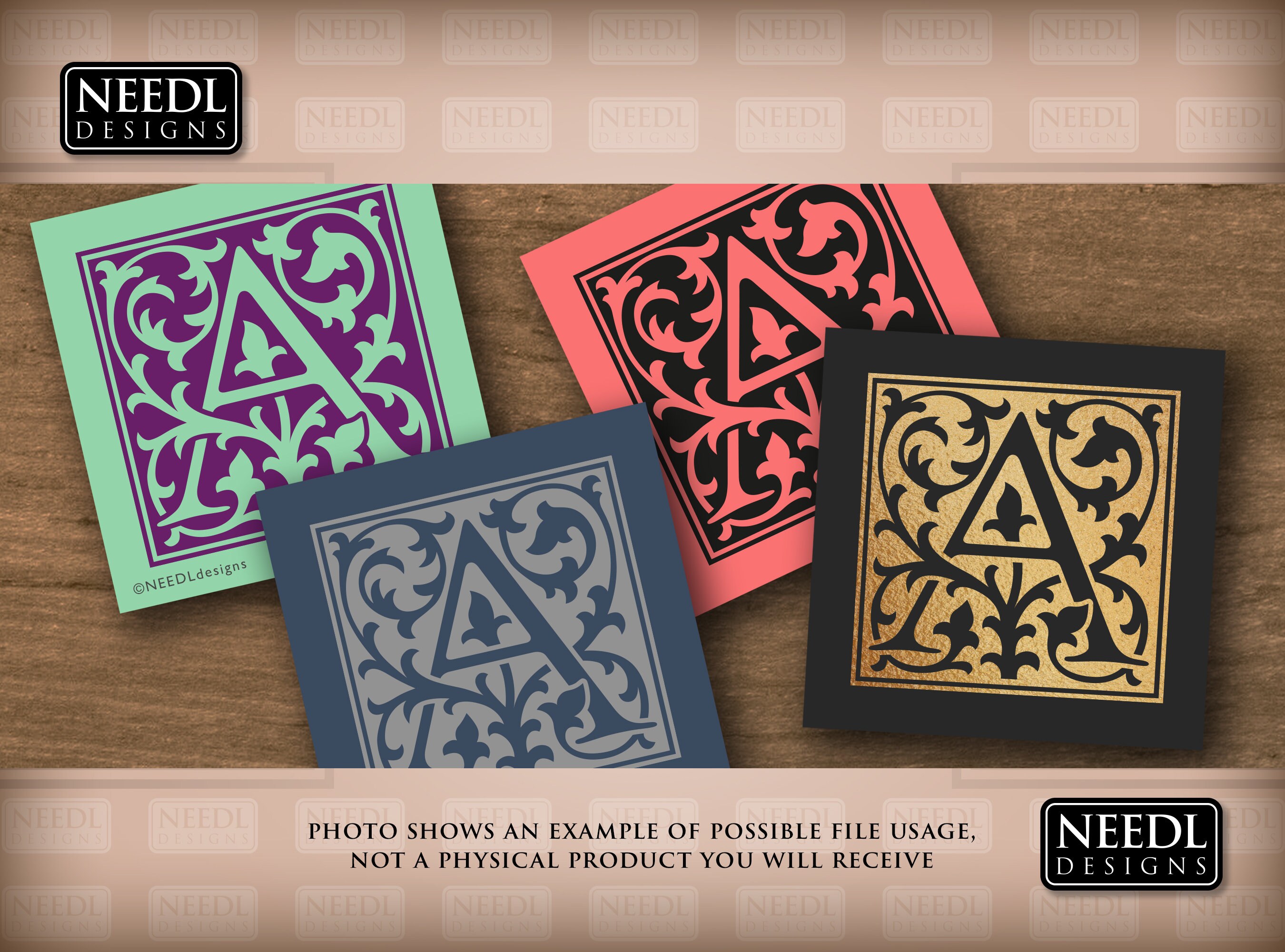 William Morris Style Letter A Cut File Monogram Initial - Etsy