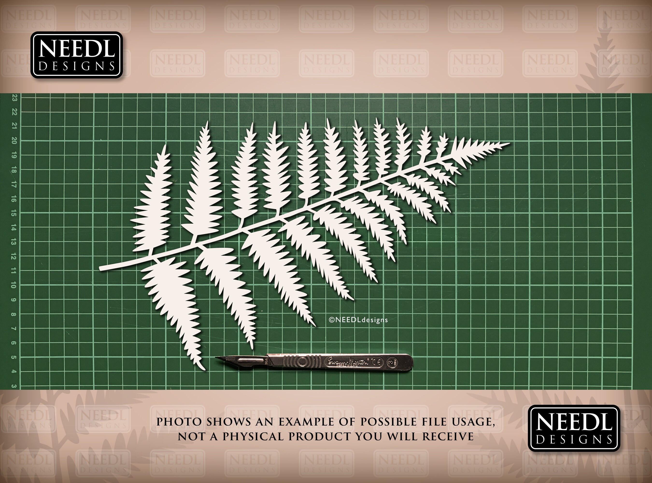 Fern1 Digital Cut File Floral Leaf Botanical Stencil Vectored Art ...