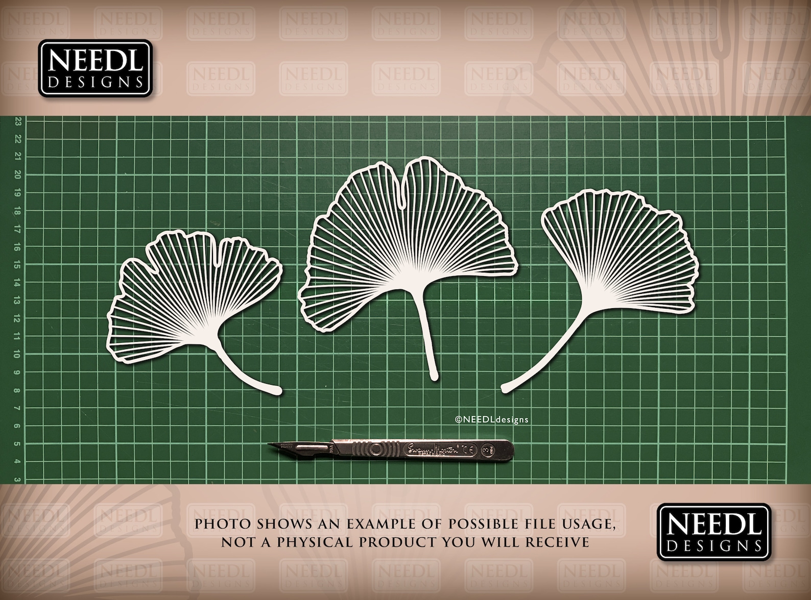 Ginkgo (gingko) Digital Cut File | Floral Leaf Stencil Vectored Art ...