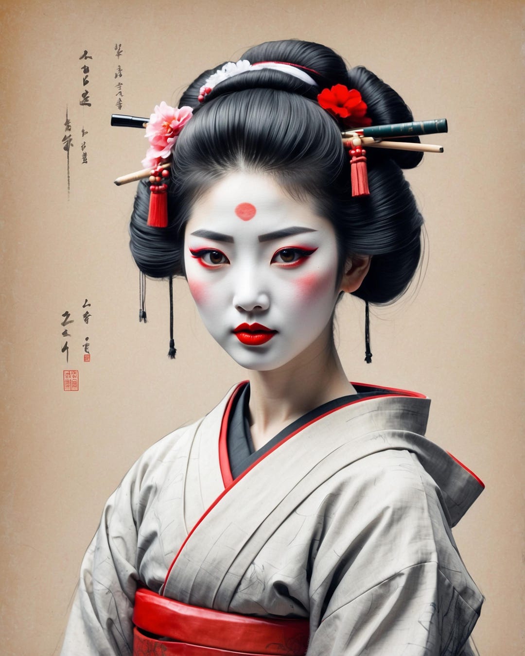 Geisha Traditional Japanese Art, Ukiyo-e, Edo Period, Geisha, Kintsugi ...