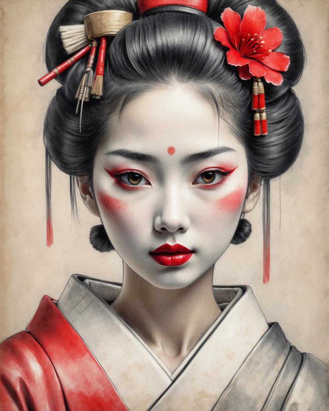 Geisha Traditional Japanese Art, Ukiyo-e, Edo Period, Geisha, Kintsugi ...