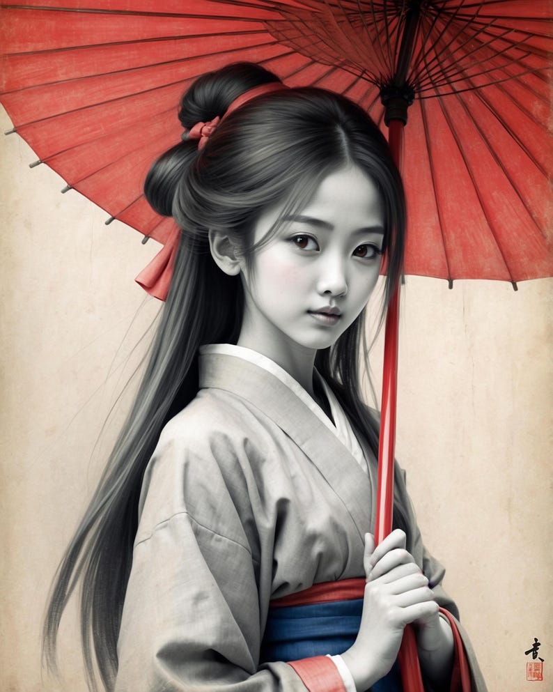 Geisha Traditional Japanese Art, Ukiyo-e, Edo Period, Geisha, Kintsugi ...