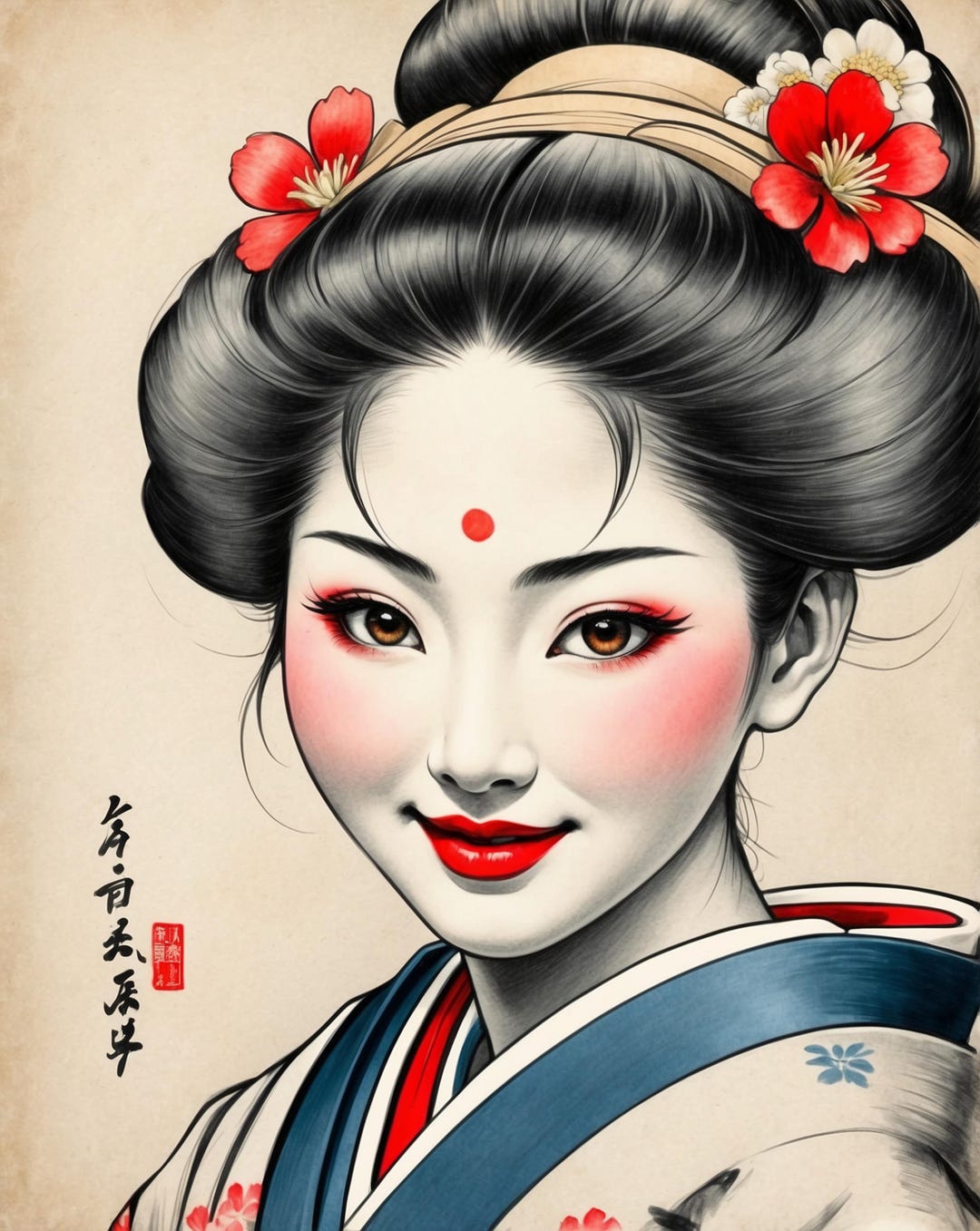 Geisha Traditional Japanese Art, Ukiyo-e, Edo Period, Geisha, Kintsugi ...
