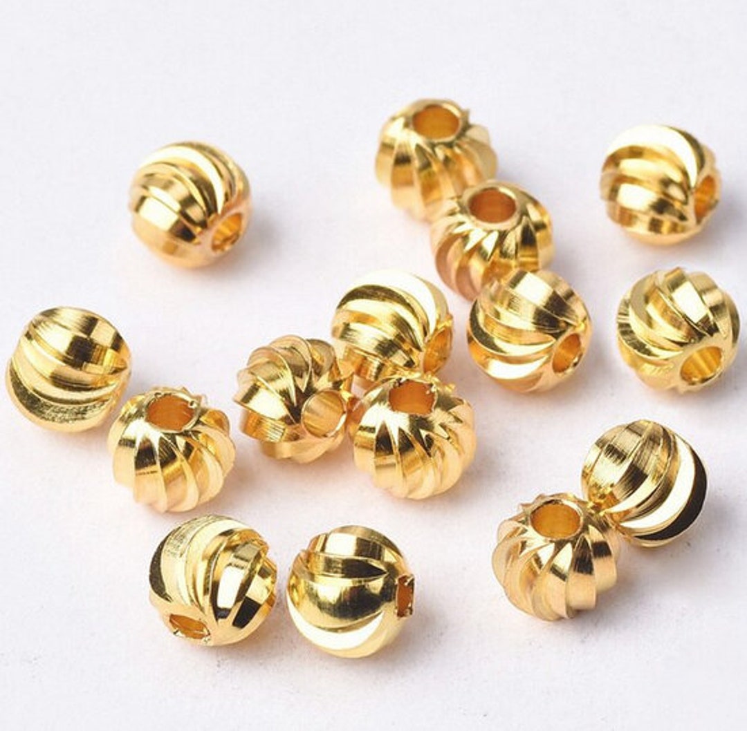 5 Mm Tiny Round Plicated Beard Rings Beads gold - Etsy