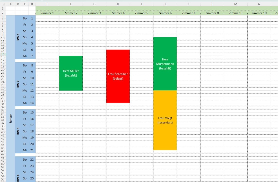 Hotel Booking Calendar 2026 for Guesthouses, Accommodation for ...