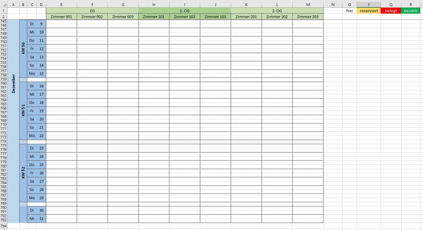 Hotel Booking Calendar 2026 for Guesthouses, Accommodation for ...