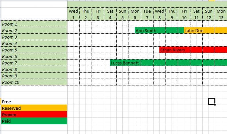 Hotel Booking Calendar 2026 for Guesthouses, Accommodation for ...