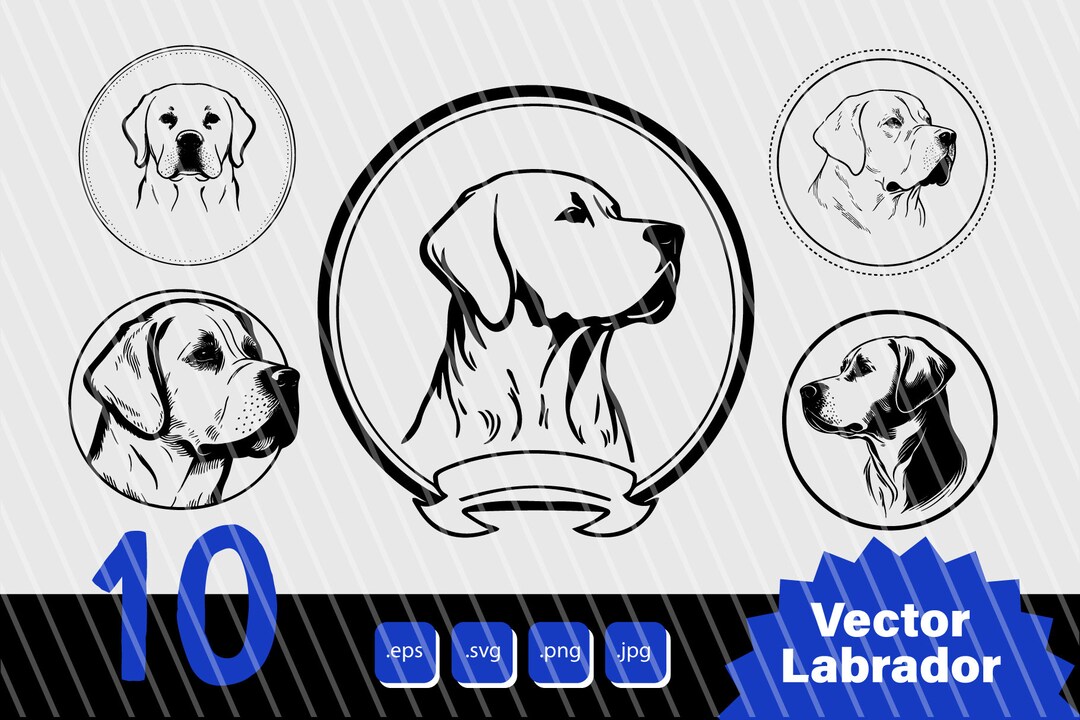 10 Labrador Dog Logos Design Template. Vector Dog Silhouettes / Dog ...