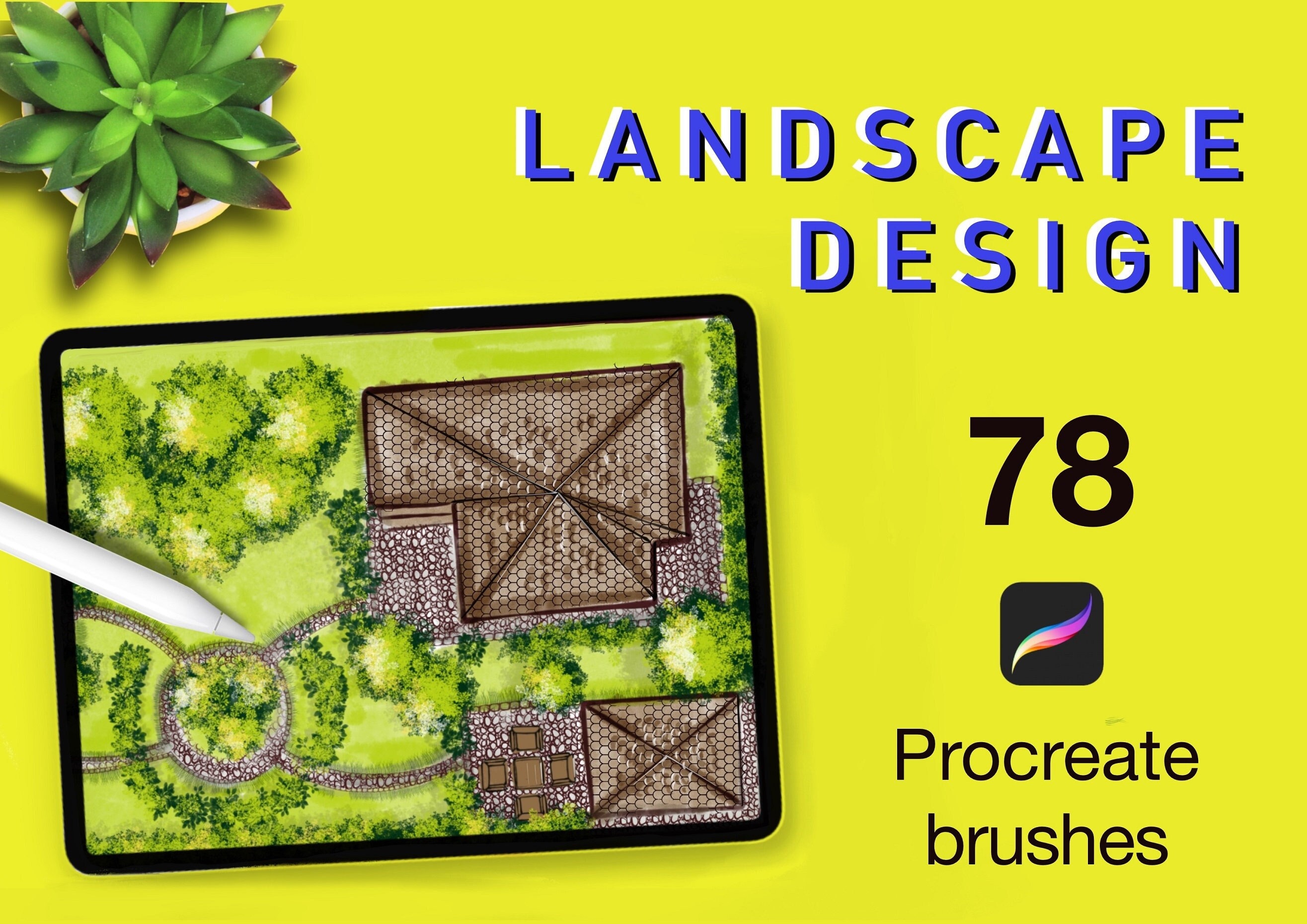 Landscape Design Procreate Brush Set -- Landscape Design Brushes ...
