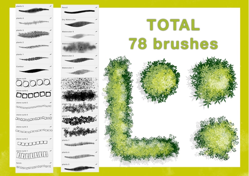 Landscape Design Procreate Brush Set -- Landscape Design Brushes ...