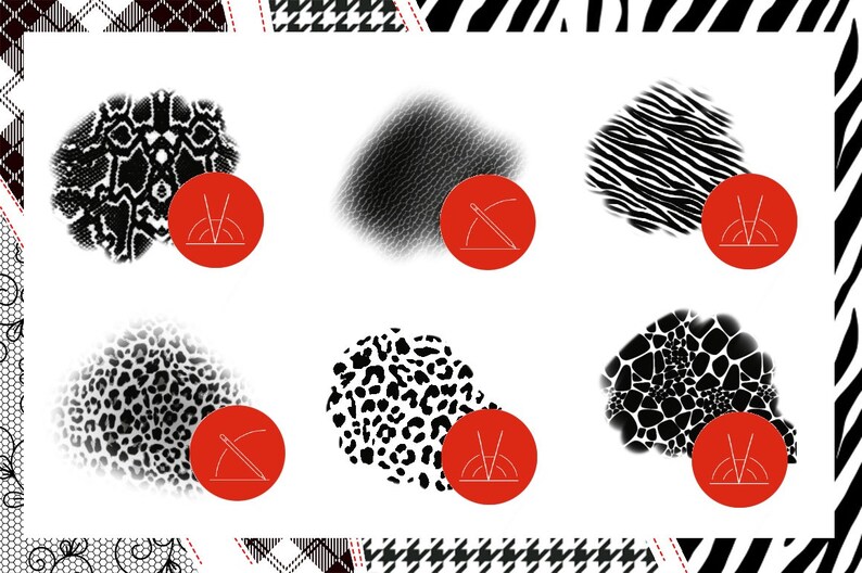 Fabric Procreate Brush Set: Animal Print, Lace, Denim (digital Download ...