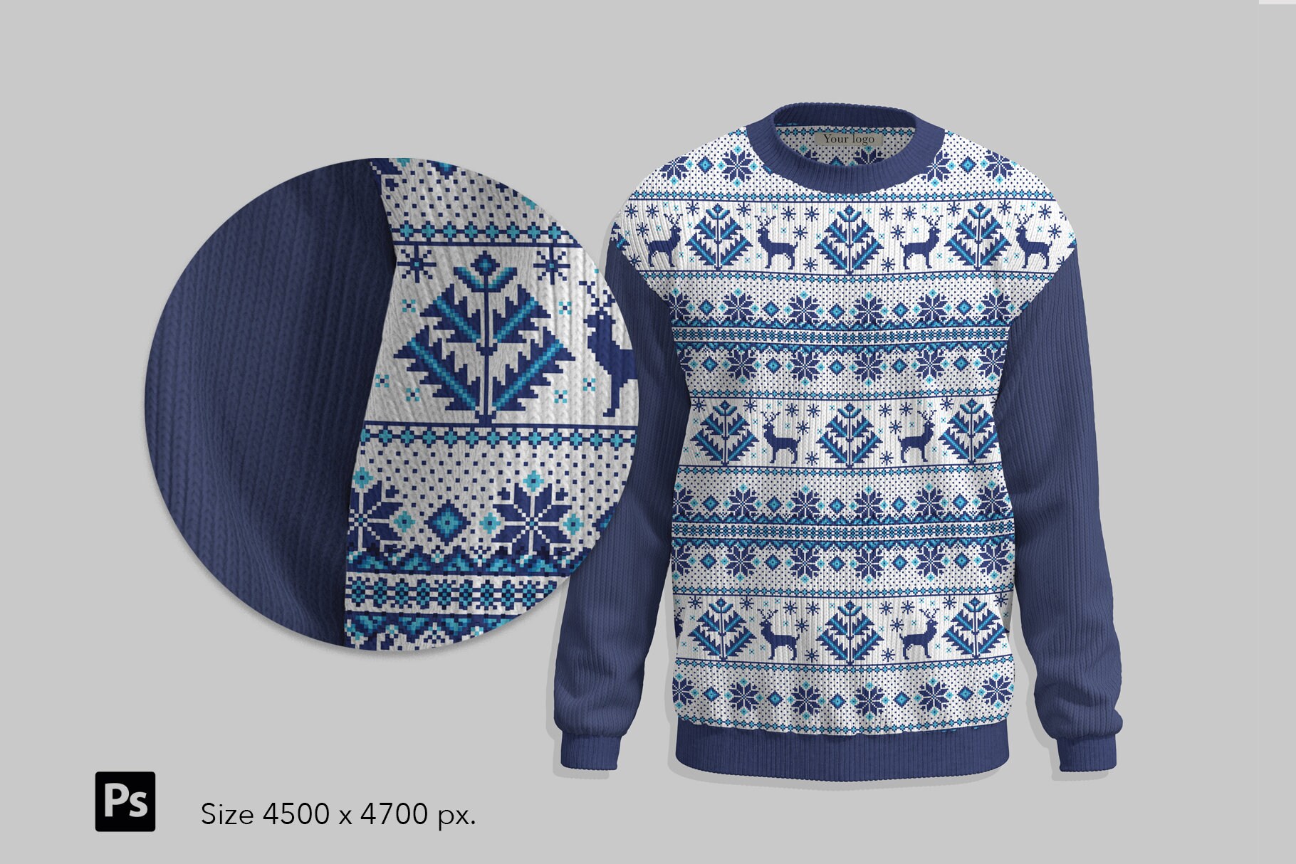 Knit Sweater Mockup: Realistic Photoshop Template (PSD) - Etsy