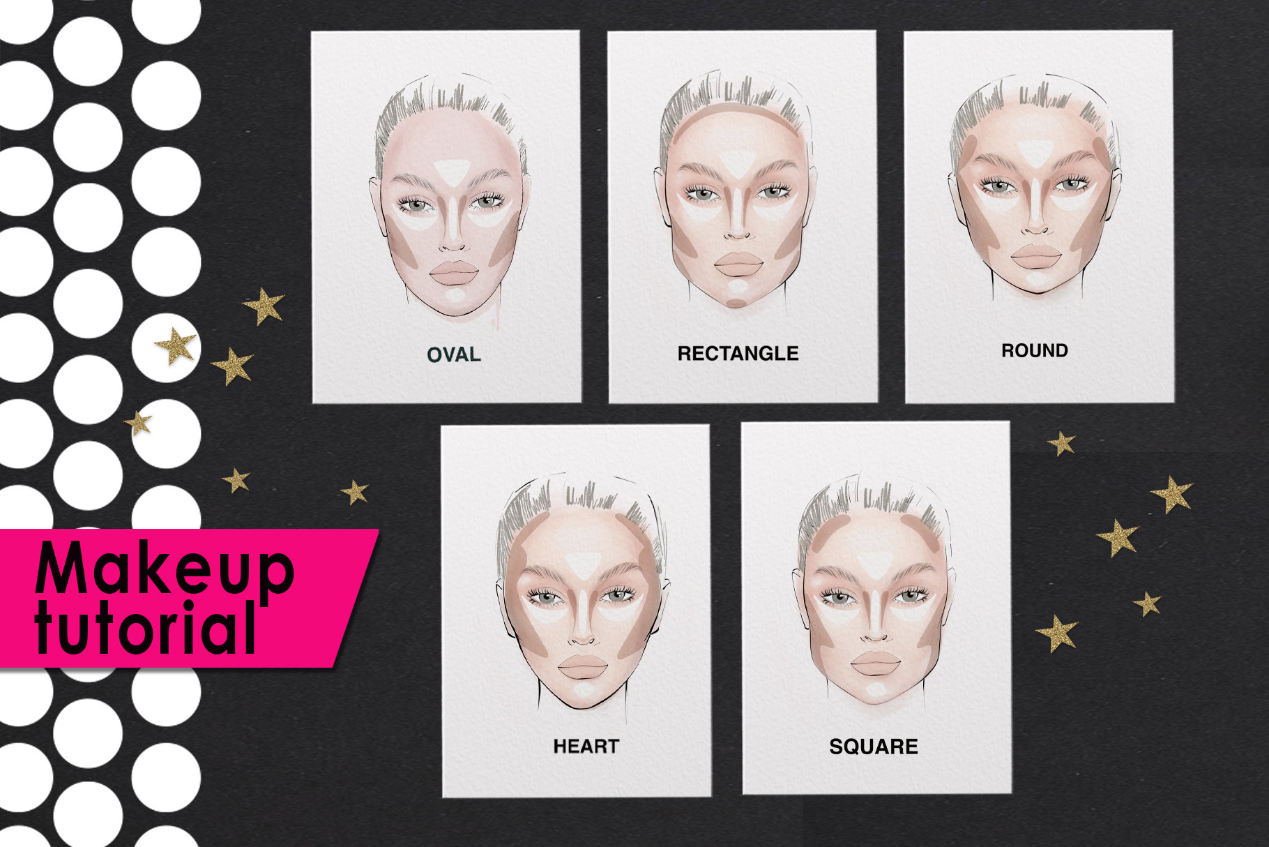 Makeup Consultation Form - Makeover Form - Procreate Face Stamp - Face ...