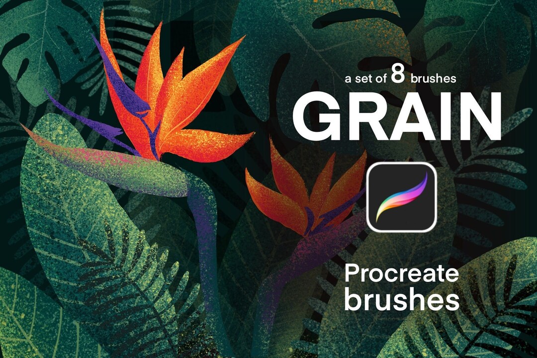 GRAIN Procreate Brush Set/ Texture Procreate Brushes/ Plr Digital ...