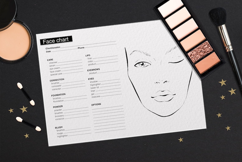 Makeup Consultation Form - Makeover Form - Procreate Face Stamp - Face ...