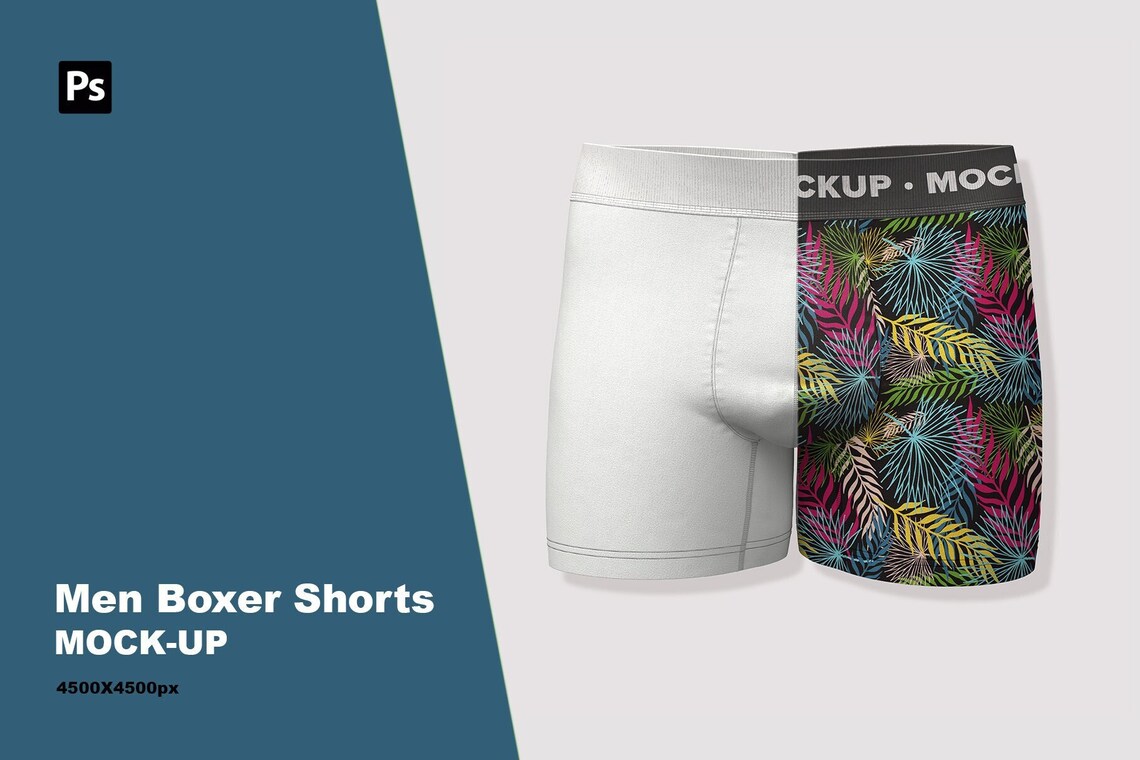 Men's Boxer Briefs Mockup. Mockup Set Men's Boxer. 2 Version 2 PSD ...