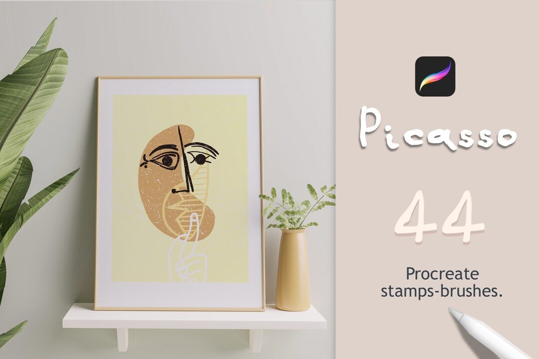 Picasso Procreate Brushes: Doodle Stamps, Texture Brush Set (digital ...