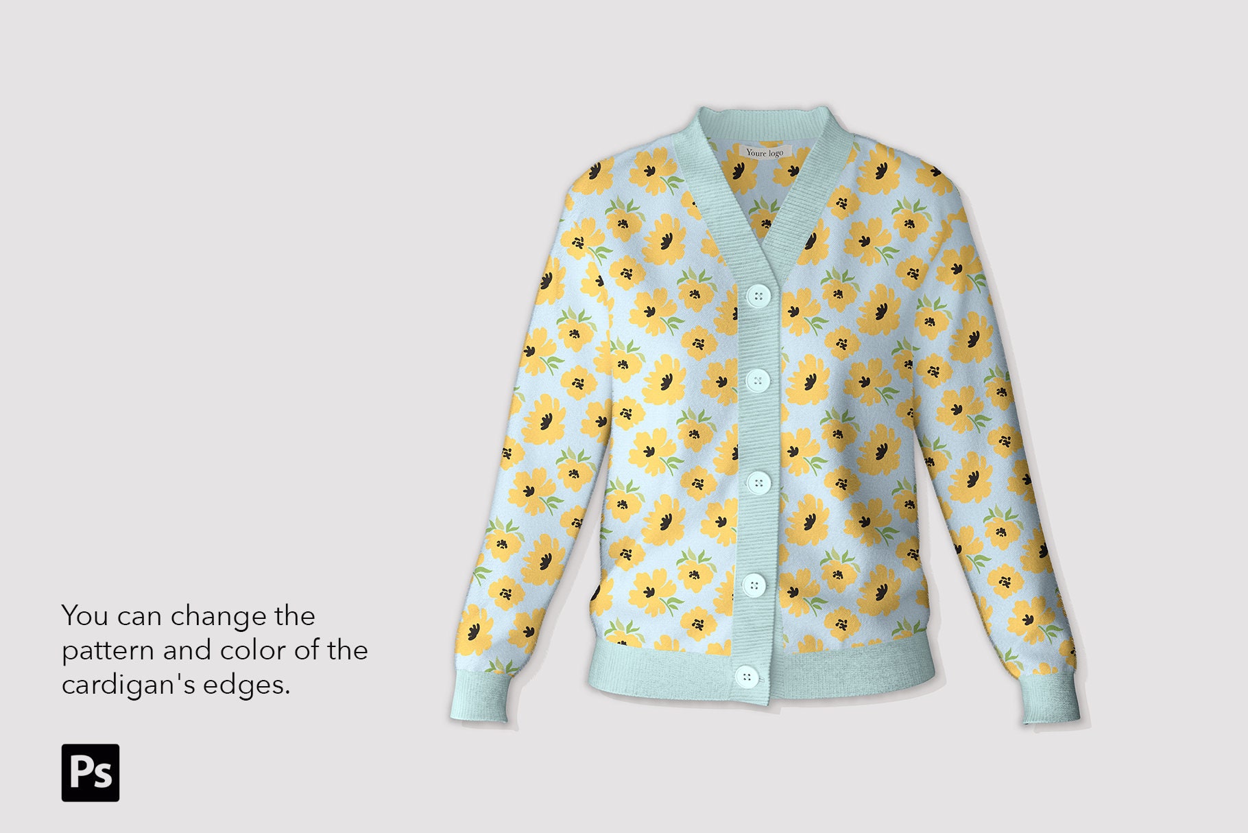 Cardigan Women MOCKUP. Model Mock-up. Photoshop Mockups, 1 PSD Files - Etsy