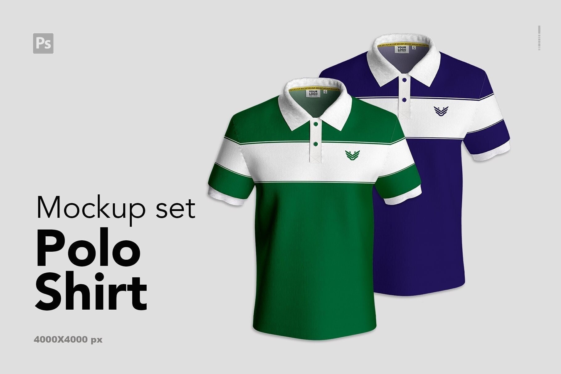 Mockup Set Mens Polo T-shirt. Front View and Folded Version (2 PSD ...