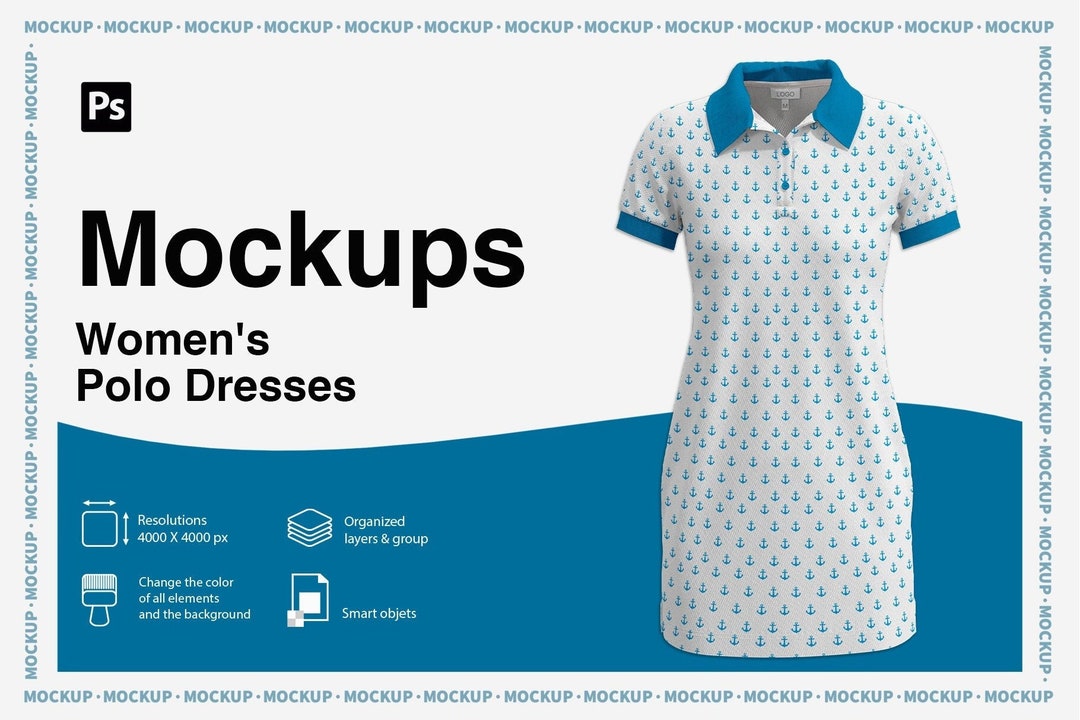 Women's Polo Dress Mockup: 3 PSD Versions (4000x4000 Px) - Etsy
