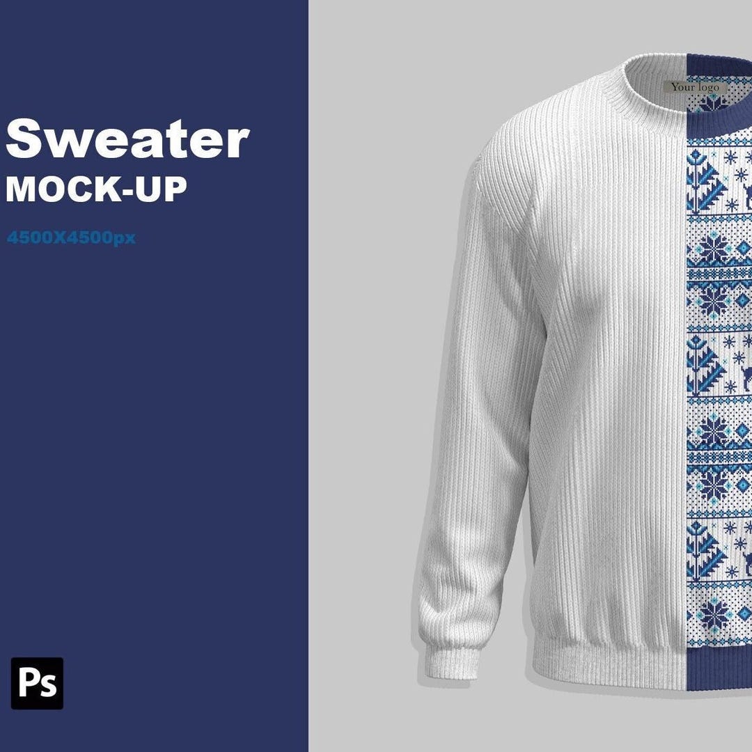 Knit Sweater Mockup: Realistic Photoshop Template (PSD) - Etsy