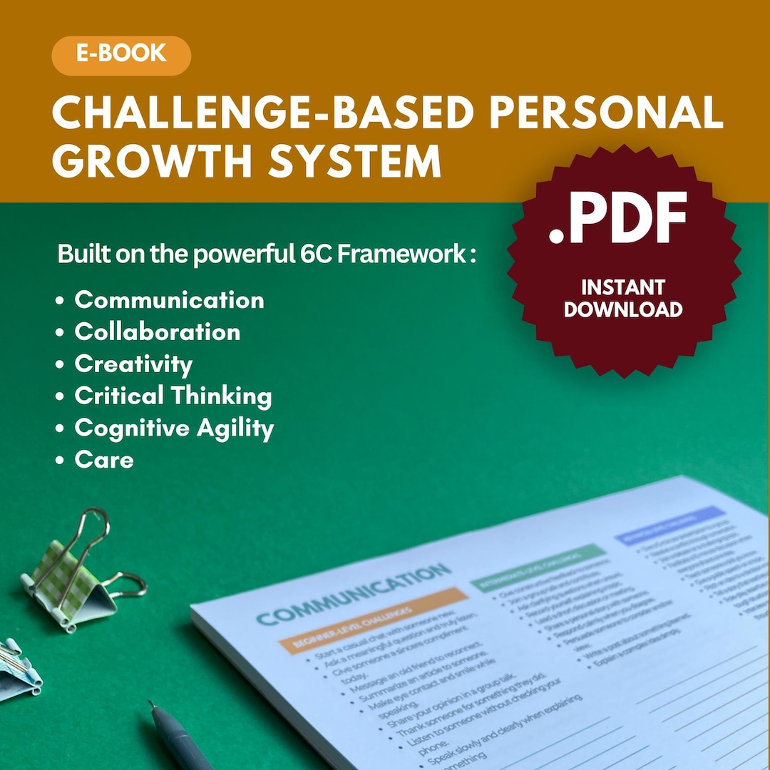 Self Development Workbook, Personal Growth | Challenge-based Self ...