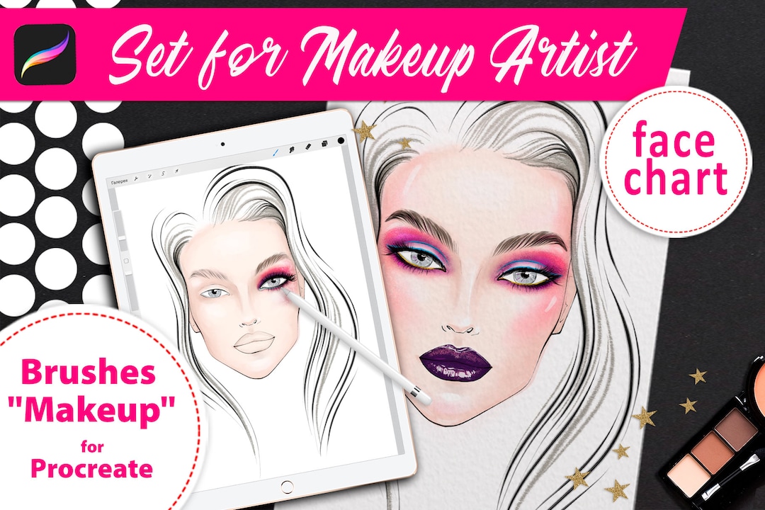 Procreate Makeup Artist Set: Face Charts, Brushes, Templates - Etsy