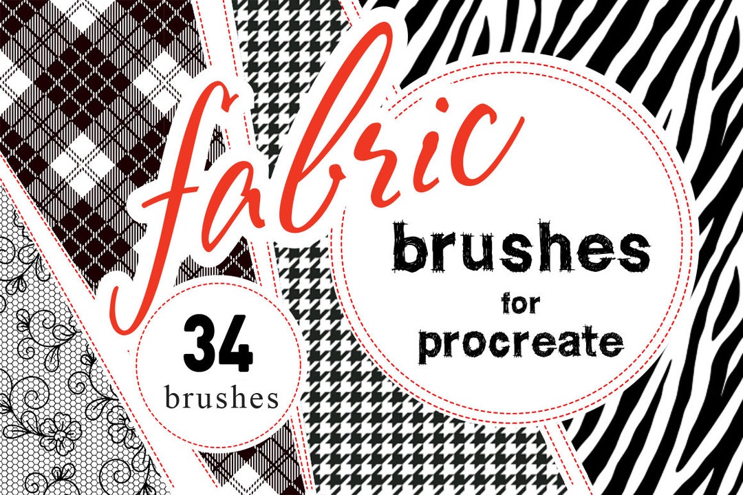Fabric Procreate Brush Set: Animal Print, Lace, Denim (digital Download ...