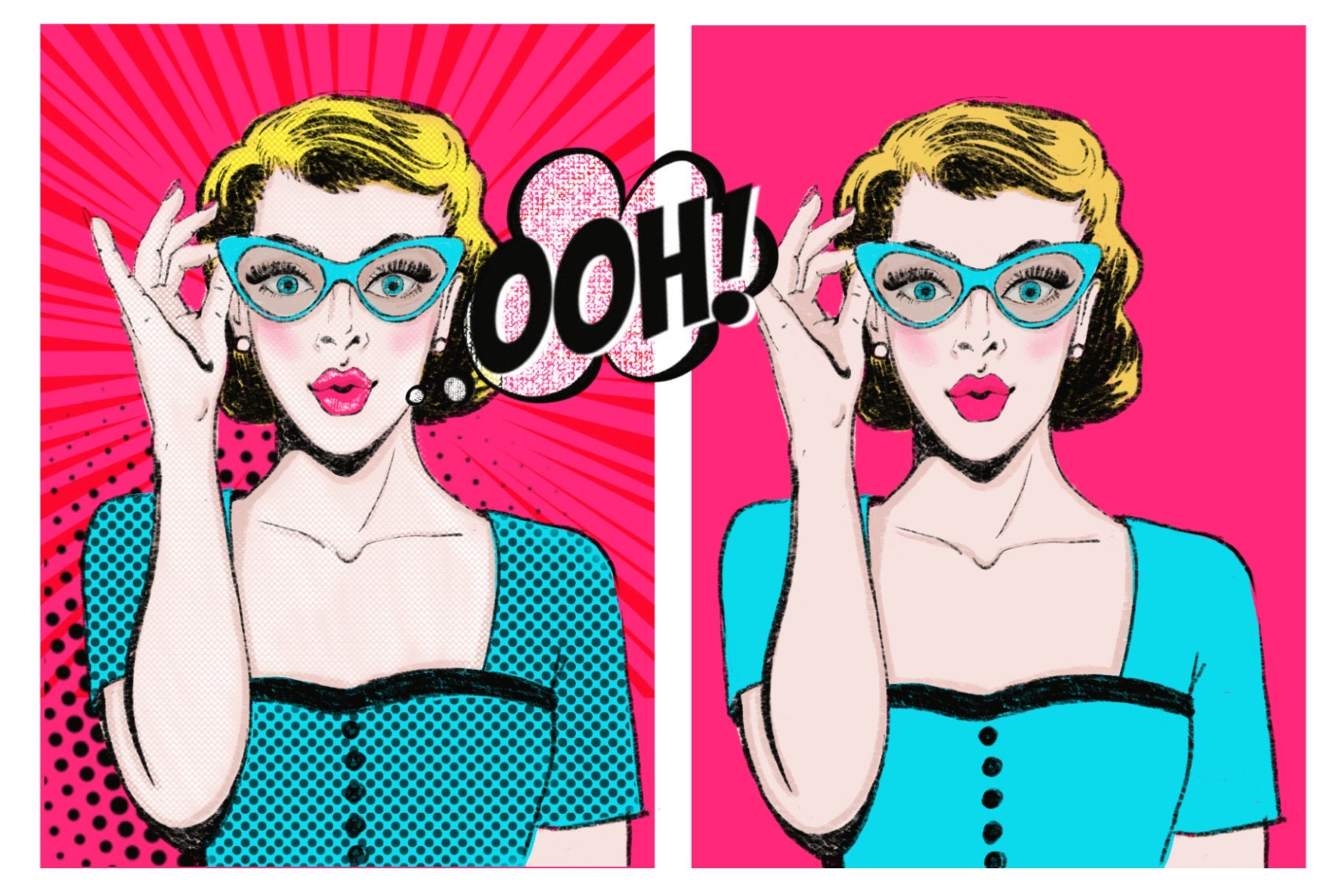 Retro Pop-art Procreate Brushes: Halftone & Grunge Textures (digital ...